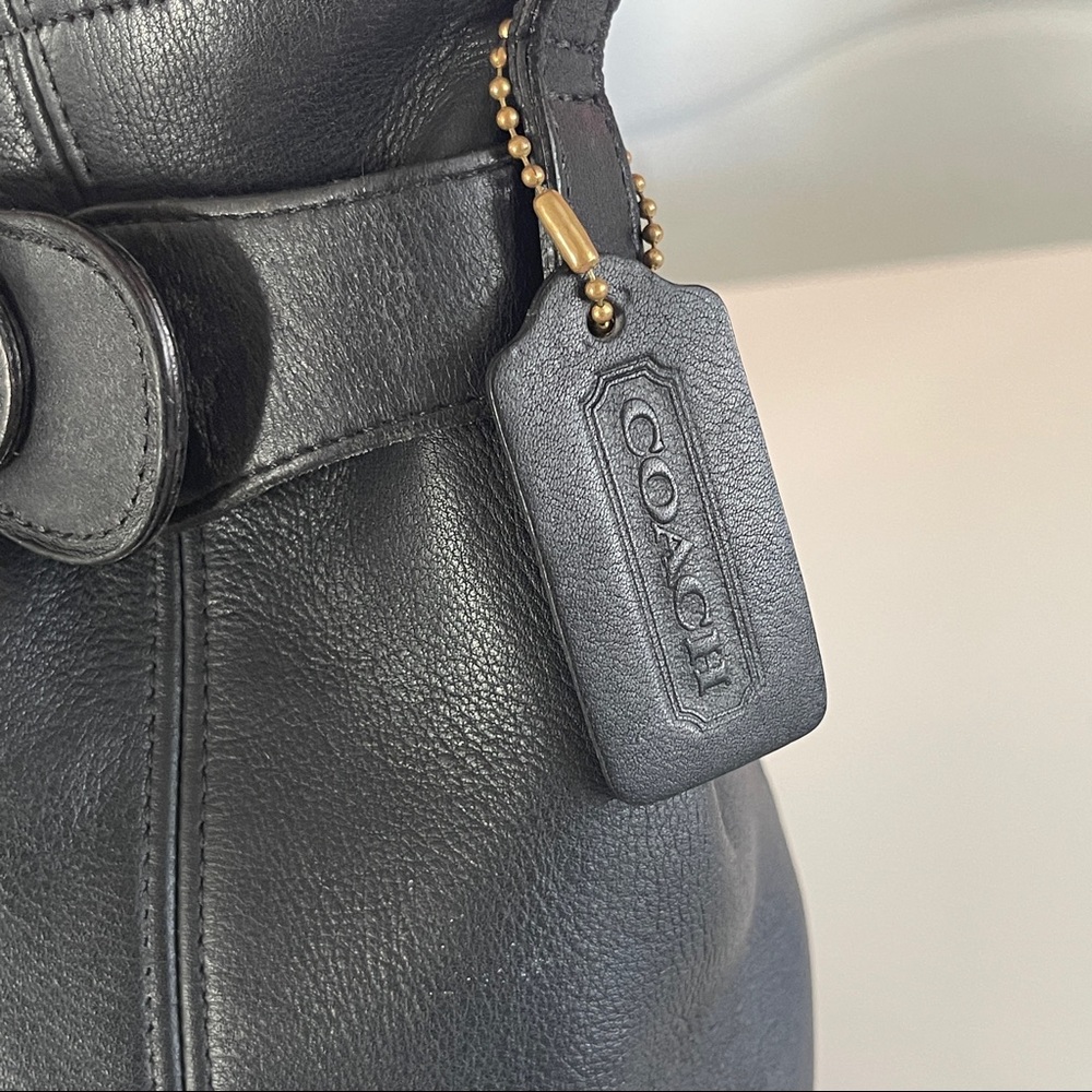 Vintage Coach Duffle Bag Black Belted Made In Usa - Gem